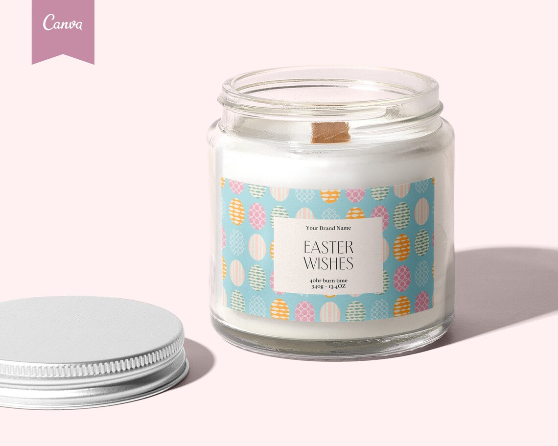 SPRING Editable Candle Label EASTER Candle Label Design - Etsy
