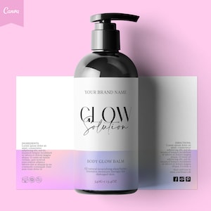 Modern GRADIENT Cosmetic Labels, Editable Body Product Labels, DIY ...