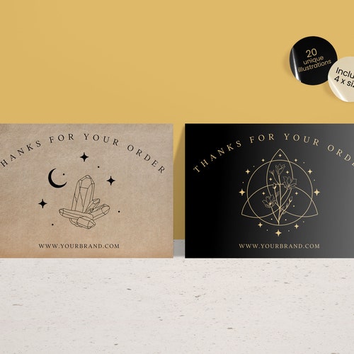 DIY Printable Order Insert Business Thank You Card Template | Etsy