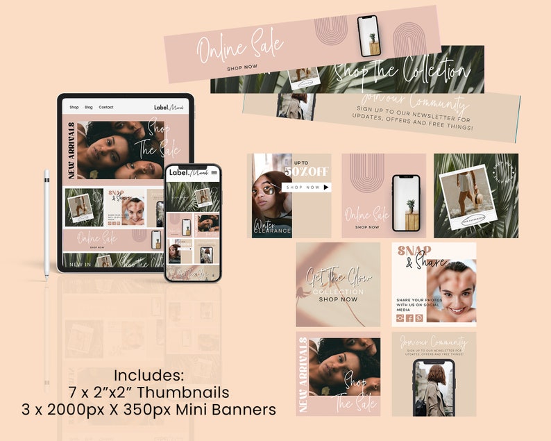 DIY Website Banner Templates CANVA Editable Banners Custom - Etsy