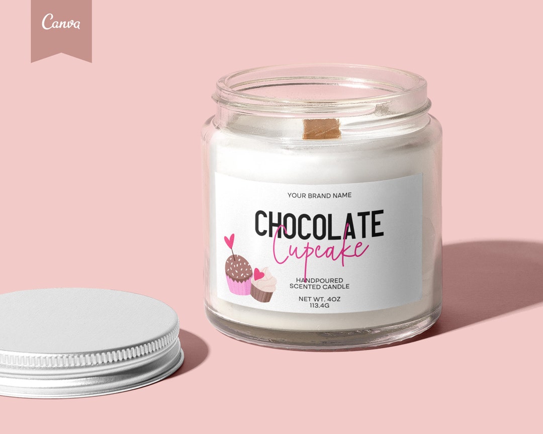 CUPCAKE Editable Candle Label, Candy Candle Label Design, Editable ...