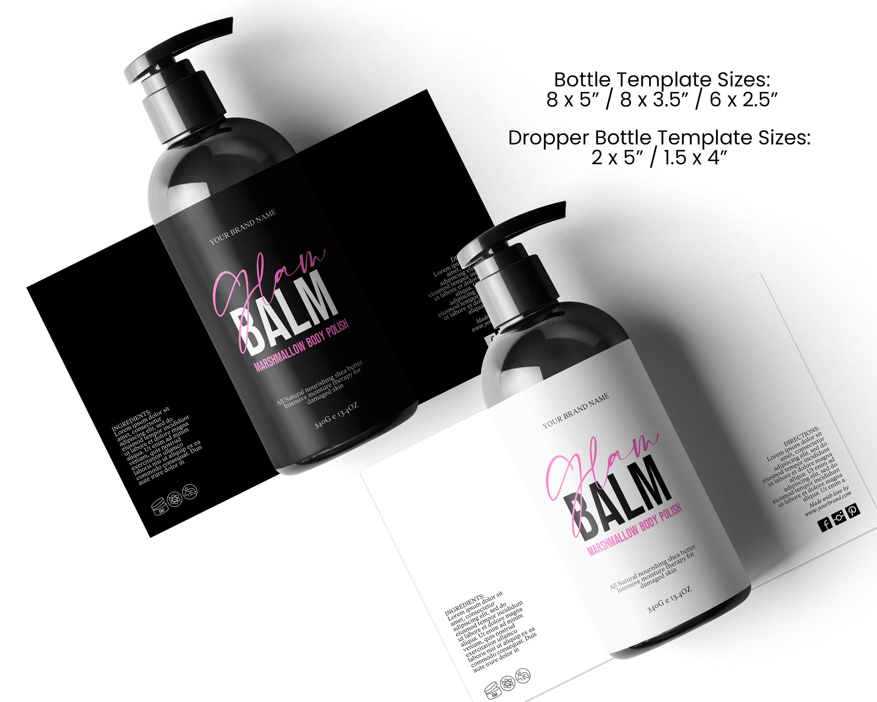 Editable Cosmetic Bottle Label Template DIY Cosmetics Label - Etsy