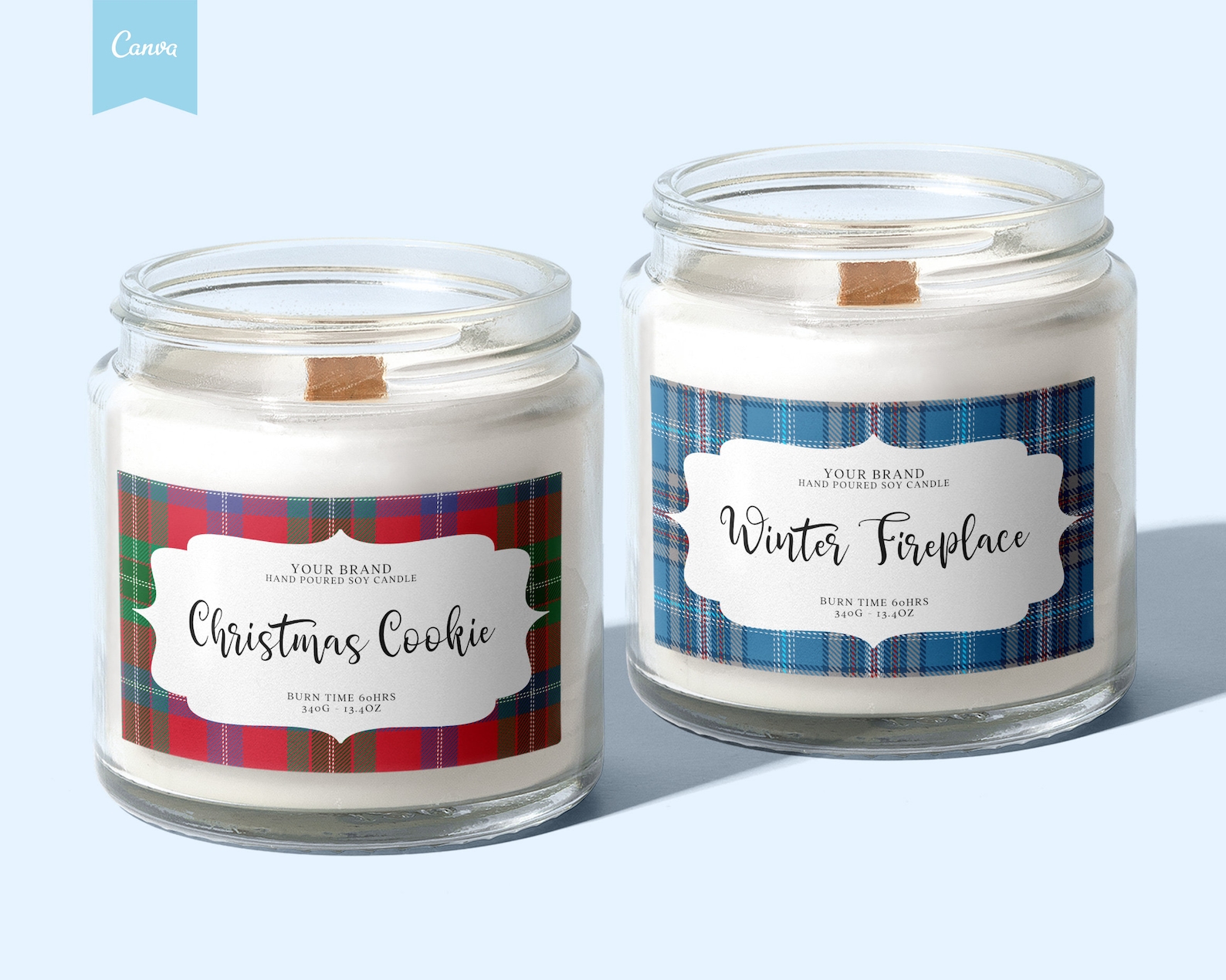 SEASONAL Editable Candle Label CHRISTMAS Candle Label Design - Etsy