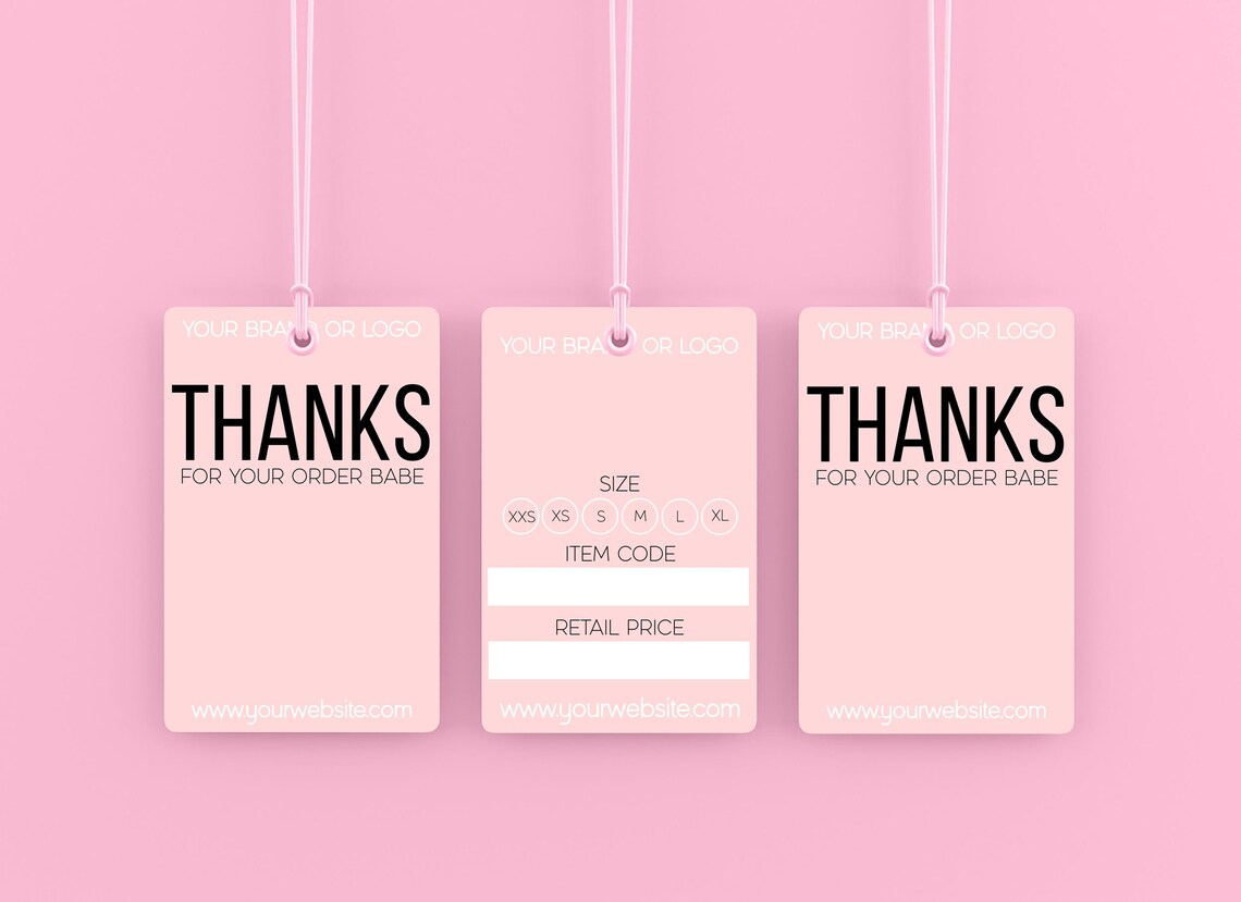 10 x Custom HANG TAGS Small Business PINK Hang Tag Boutique | Etsy