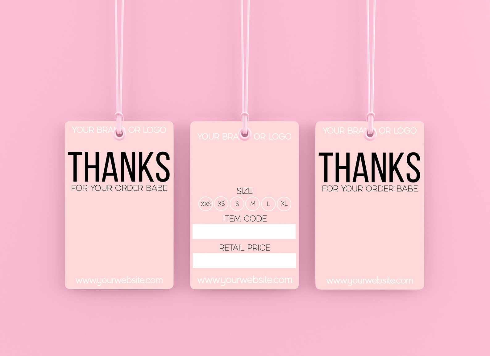 10 X Custom HANG TAGS Small Business PINK Hang Tag Boutique - Etsy