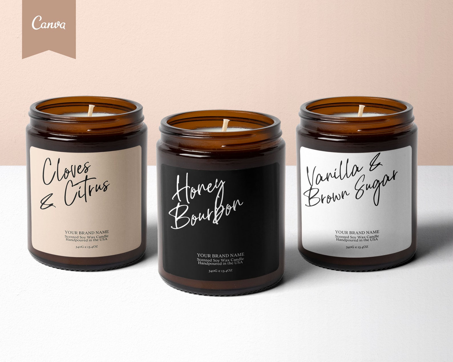 MODERN Editable Candle Label MINIMAL Candle Label Design - Etsy