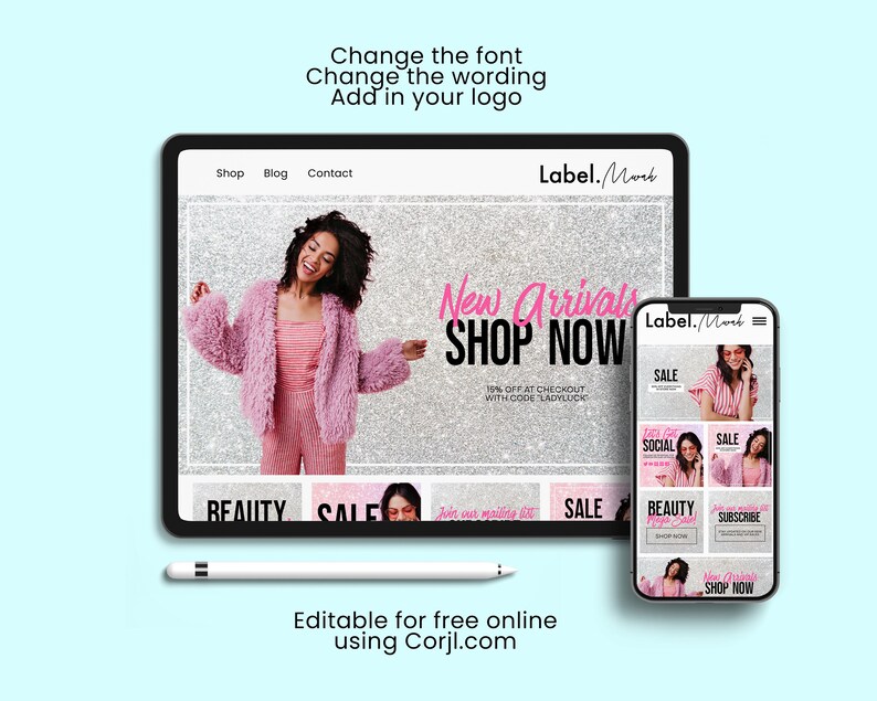 DIY Website Banner Templates, Editable Website Banners, Custom Shopify ...