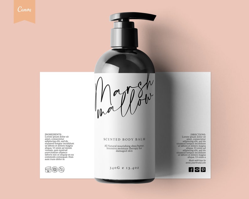 Editable Body Product Labels CANVA DIY Cosmetic Labels - Etsy