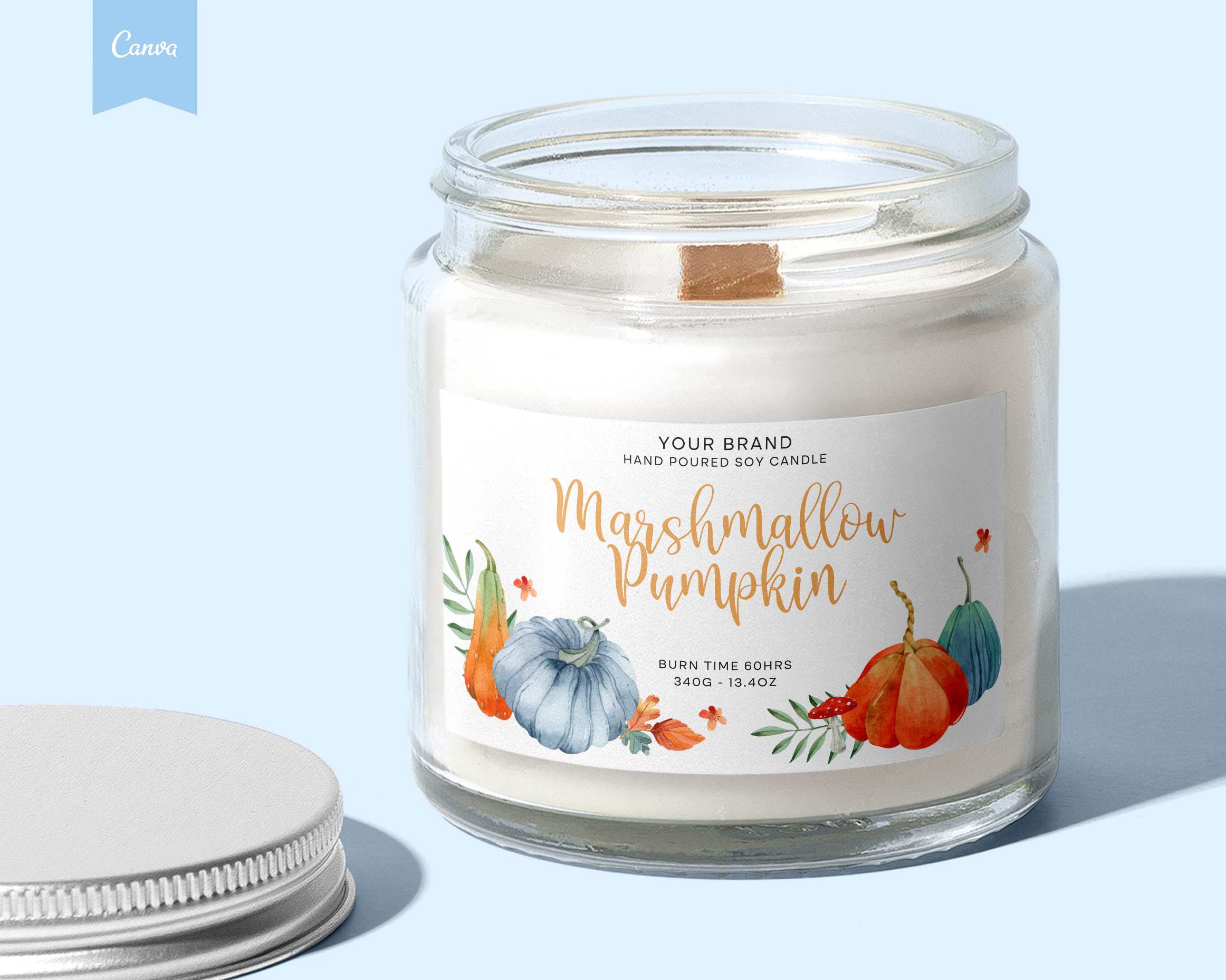 SEASONAL Editable Candle Label, Fall Candle Label Design, Wax Melt ...