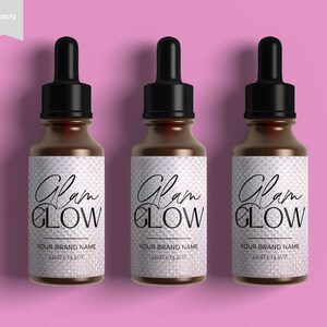 GLITTER Editable Body Product Labels CANVA, SILVER Diy Cosmetic Labels ...