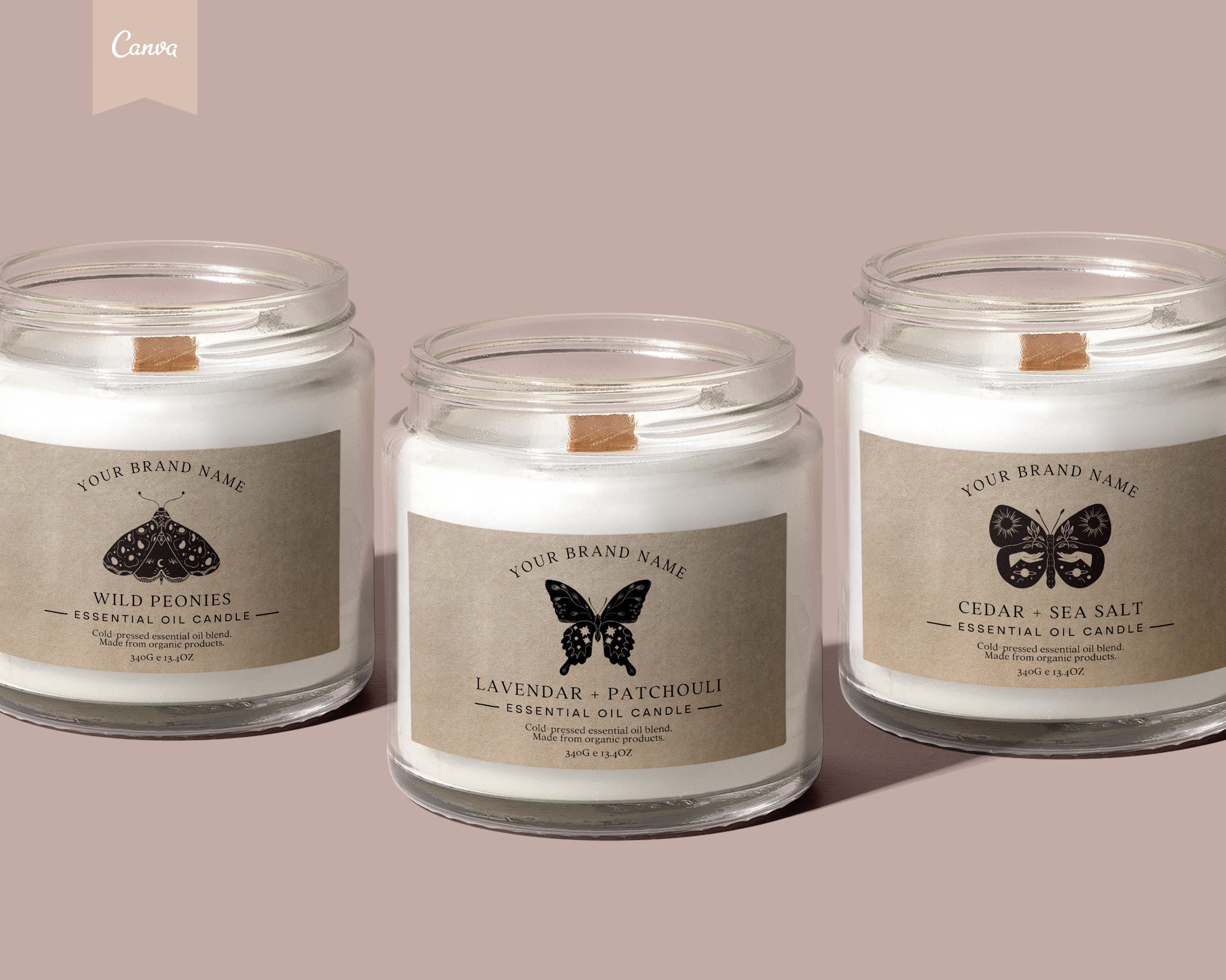 VINTAGE Boho Editable Candle Label APOTHECARY Candle Label - Etsy