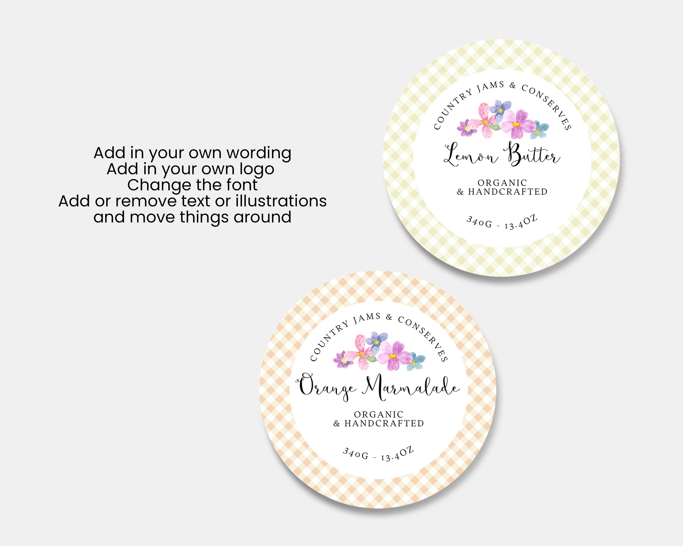 FLORAL Editable Round Sticker, Candle Label Design, Candle Sticker ...