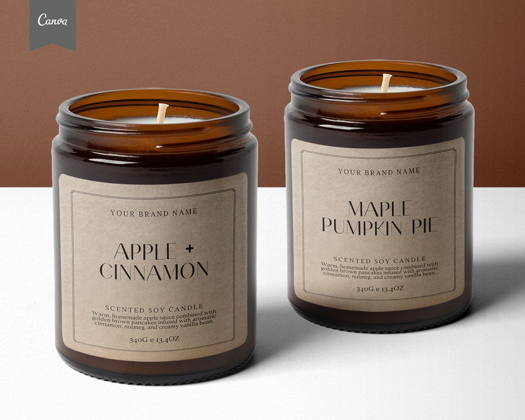 FALL Vintage Editable Candle Label, AUTUMN Candle Label Design, Candle ...