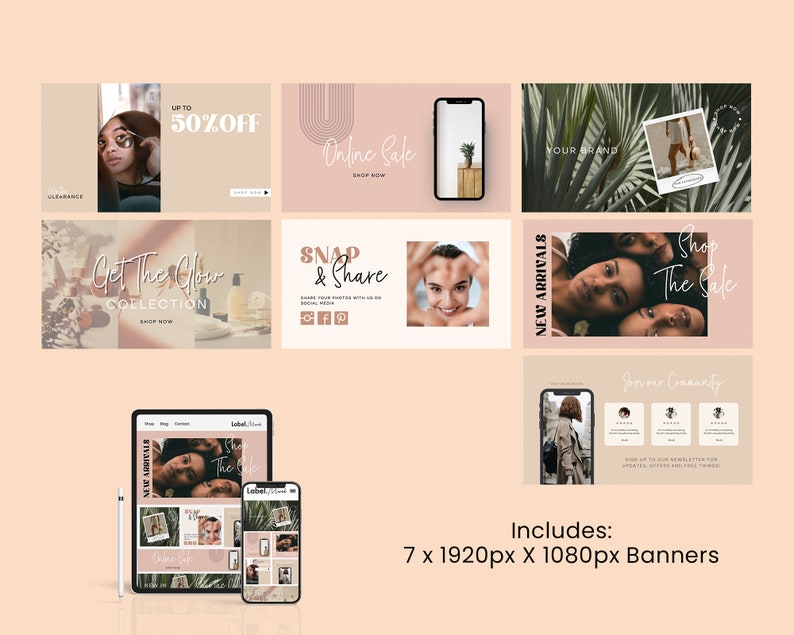 DIY Website Banner Templates CANVA Editable Banners Custom - Etsy