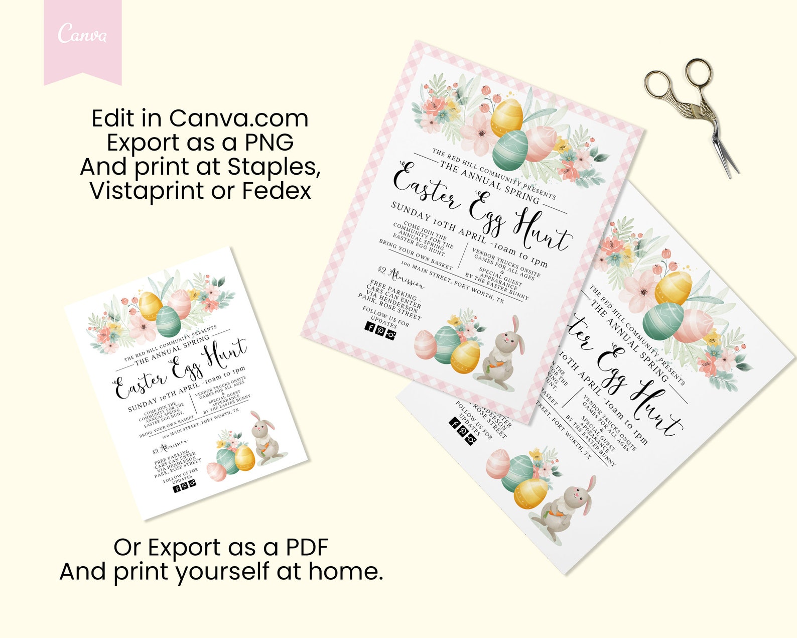 Editable EASTER Egg Hunt Flyer DIY Flyer Template Custom - Etsy