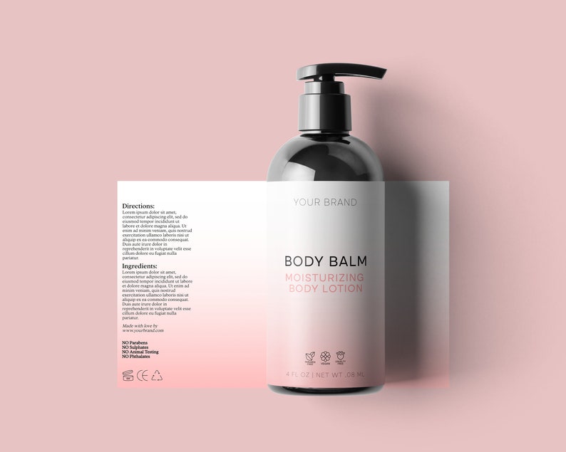 GRADIENT Editable Cosmetic Labels Editable Body Product - Etsy