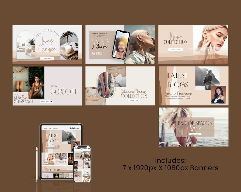 DIY Website Banner Templates, CANVA, Editable Banners, Custom Shopify ...