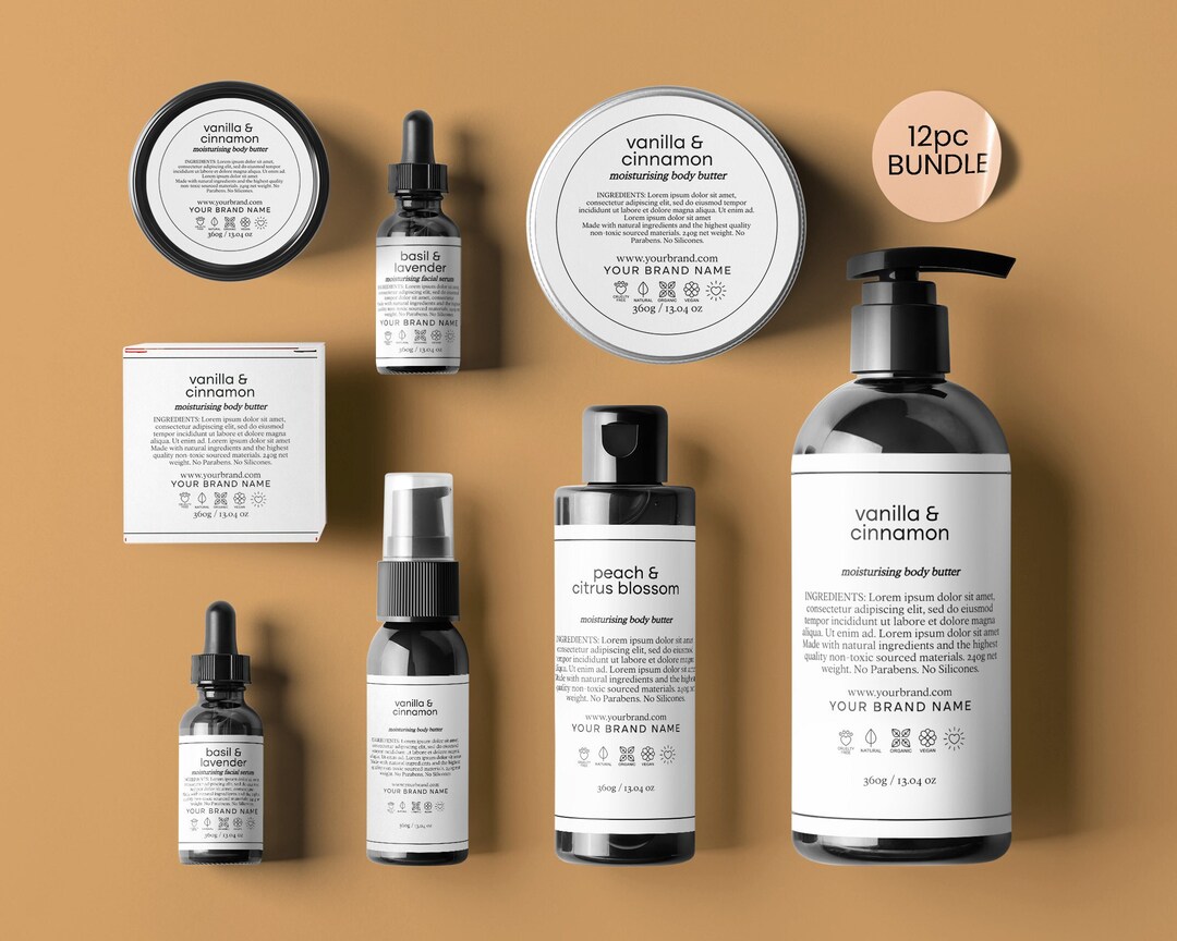 Editable Body Product Labels, DIY Cosmetic Labels, Editable Cosmetic ...