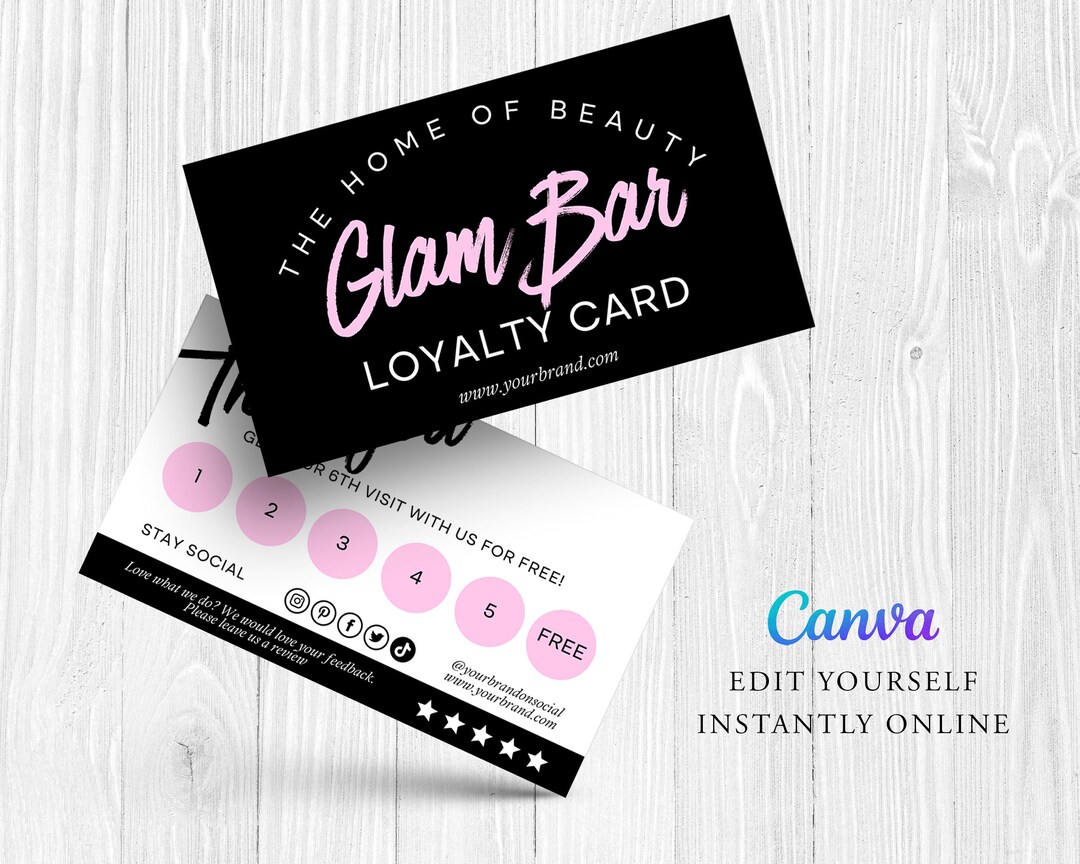 Editable Loyalty Cards, BUSINESS Thank You Card, Care Card Template ...