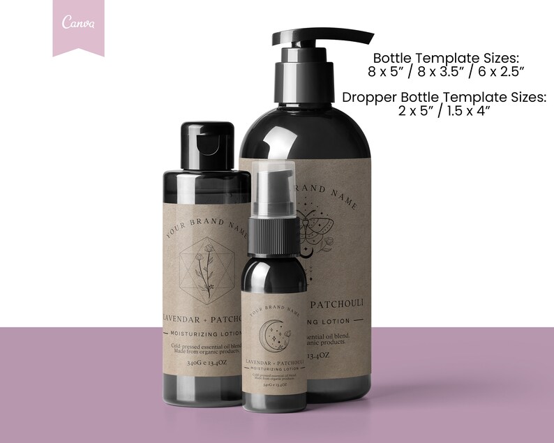 VINTAGE Boho Editable Skin Care Label, APOTHECARY Label, CUSTOM Product ...