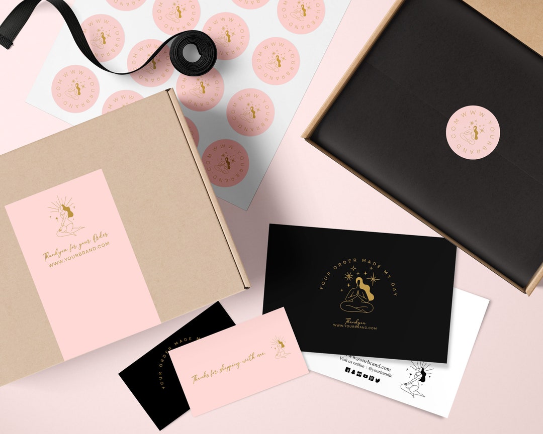 CELESTIAL Boho Branded Packaging Templates, Editable Template Bundle ...