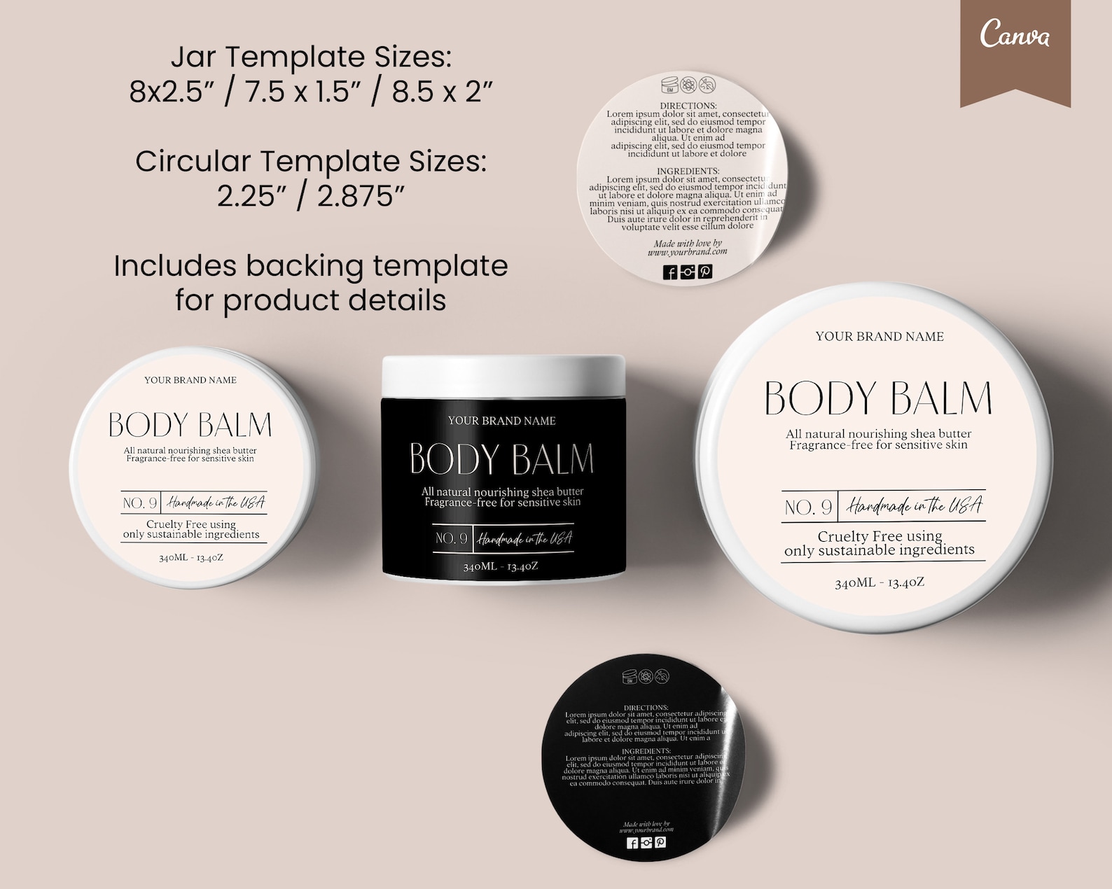 Editable Cosmetic Label Templates DIY Cosmetic Labels - Etsy