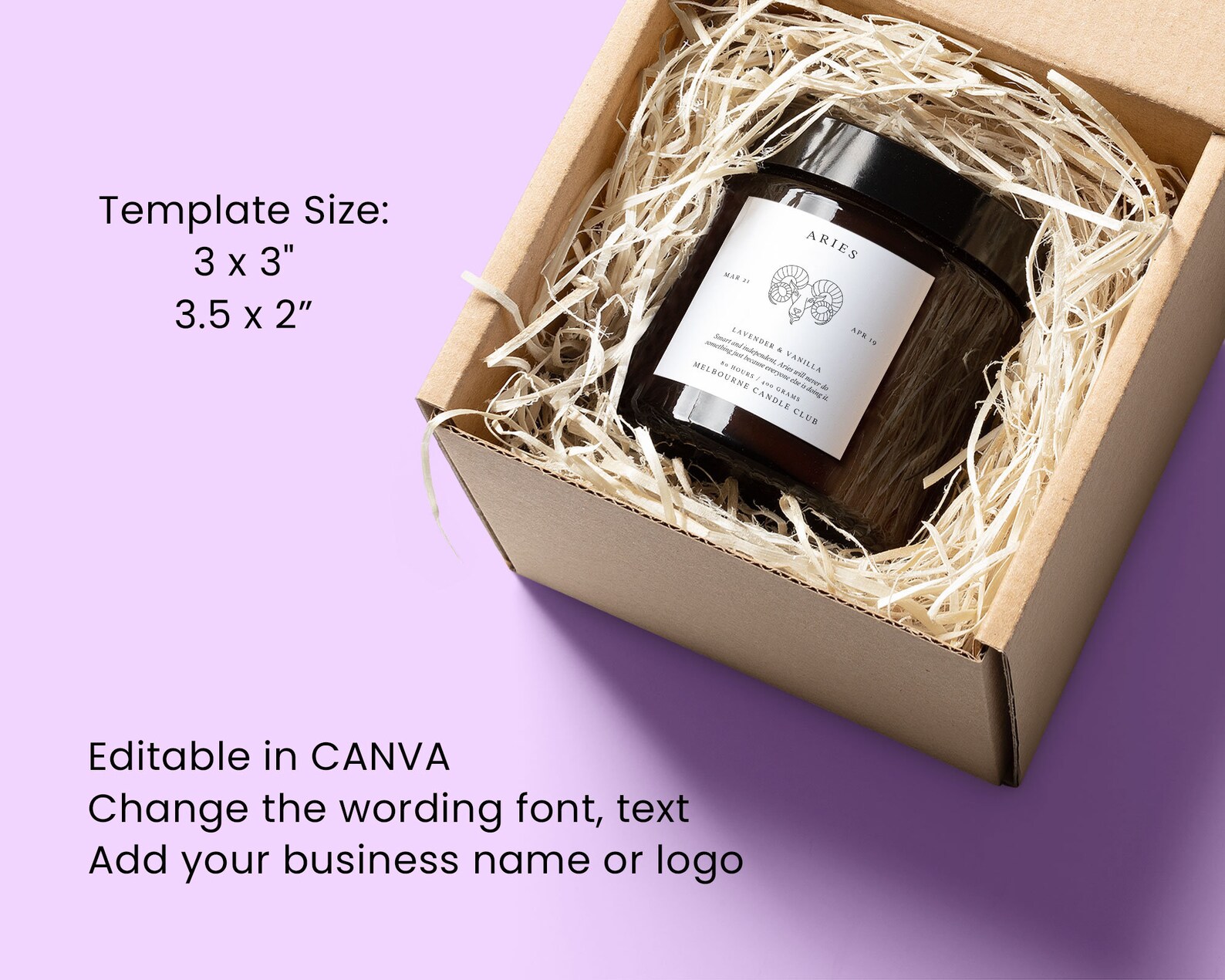 12 X HOROSCOPE Editable Candle Label, Zodiac Labels, Zodiac Sign Candle ...