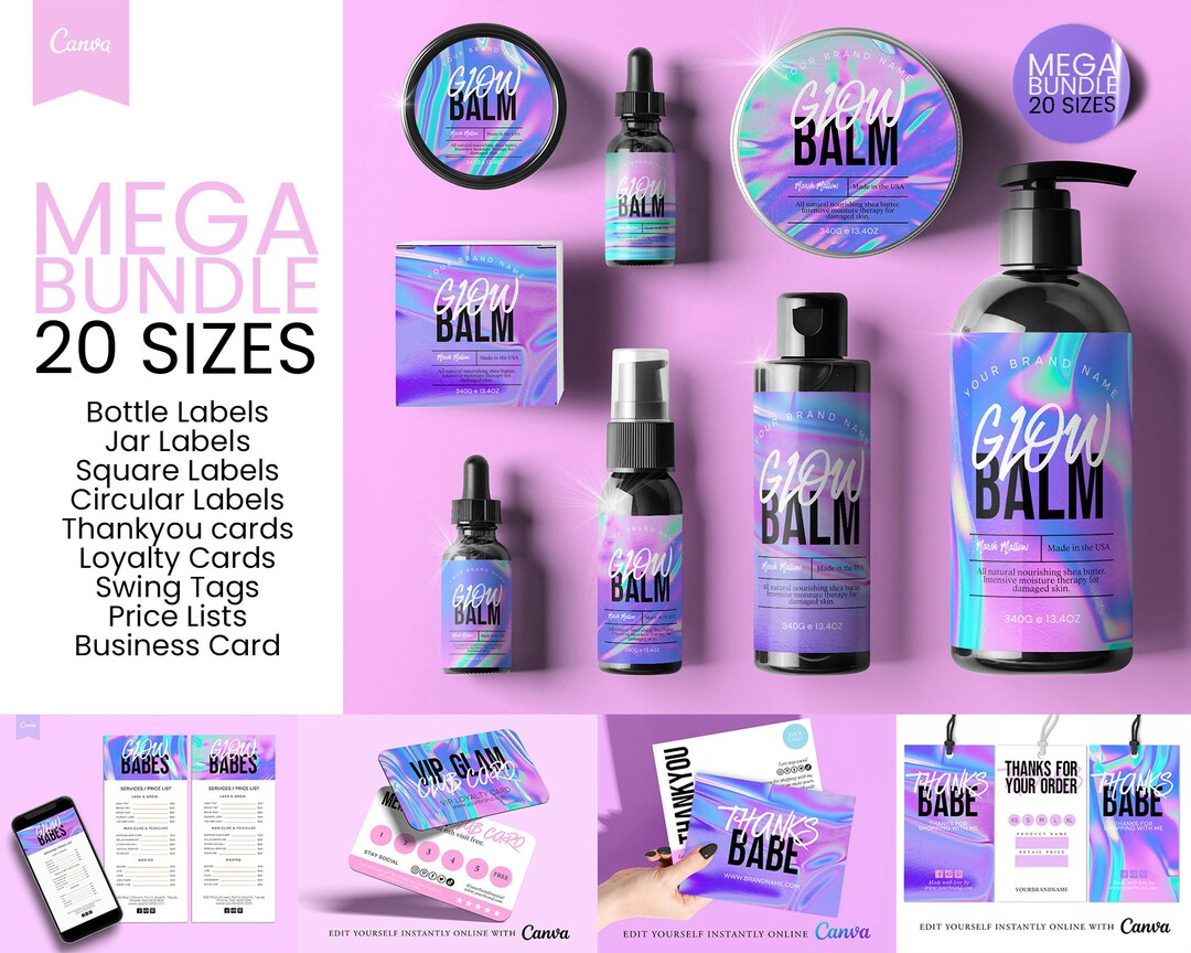 Editable Cosmetic MEGA BUNDLE, Product Label Template, Diy Cosmetic ...