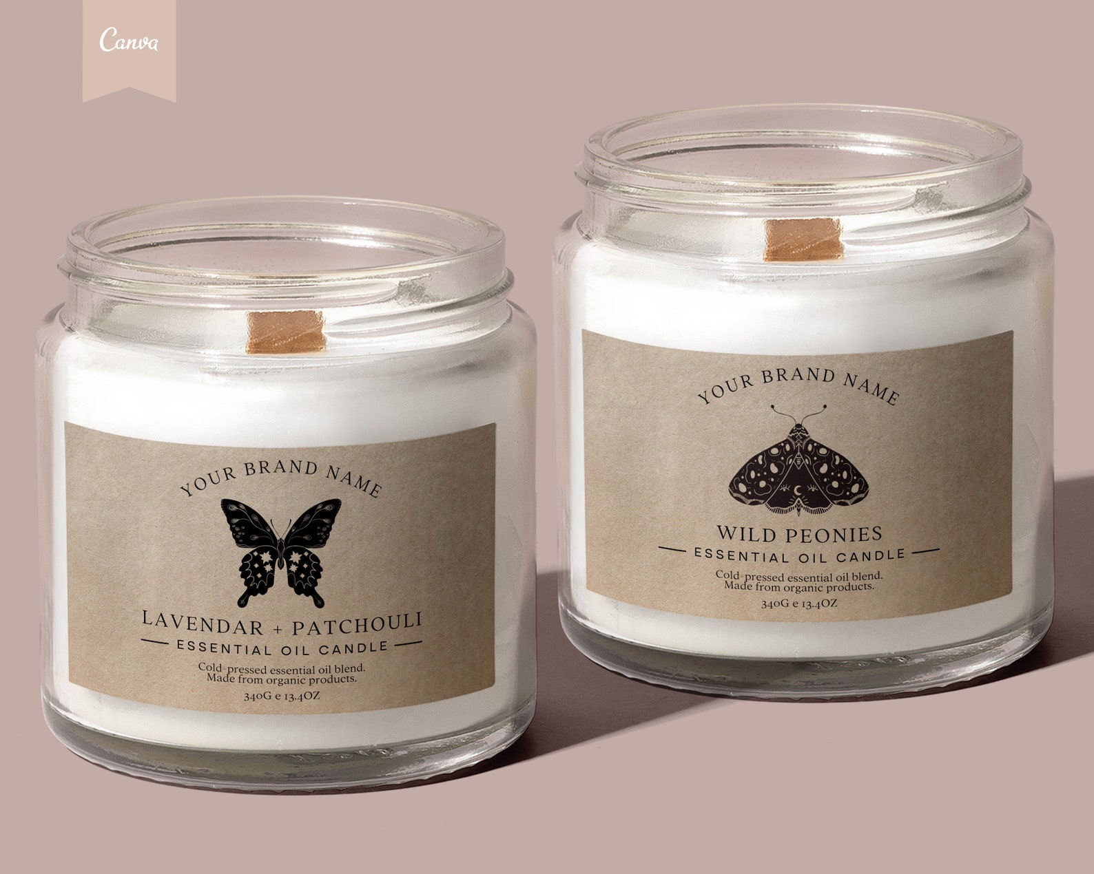 VINTAGE Boho Editable Candle Label APOTHECARY Candle Label - Etsy