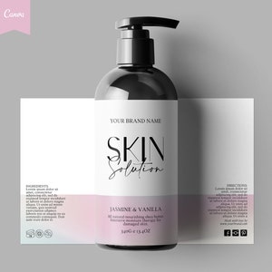 Modern GRADIENT Cosmetic Labels, Editable Body Product Labels, DIY ...
