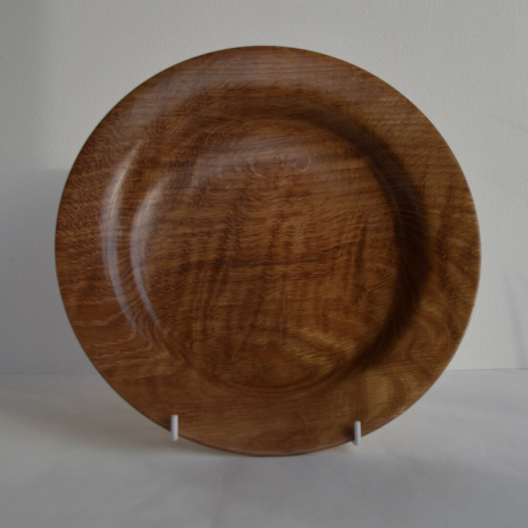 American Oak Plate. Large Round Plate. Hand Turned Vintage ...