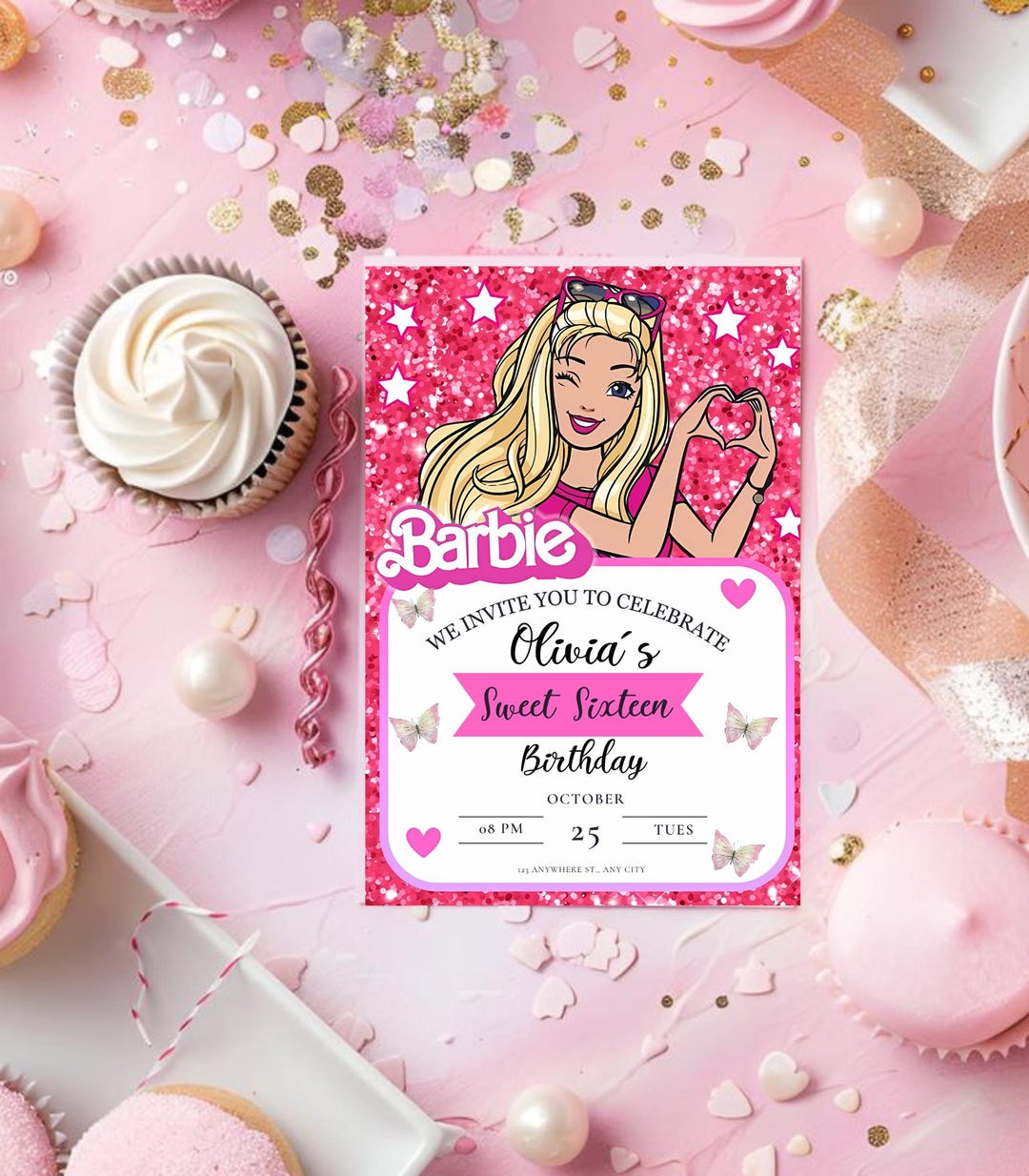 Editable Barbie Birthday Invitation – Pink Fashion Doll Party (canva ...