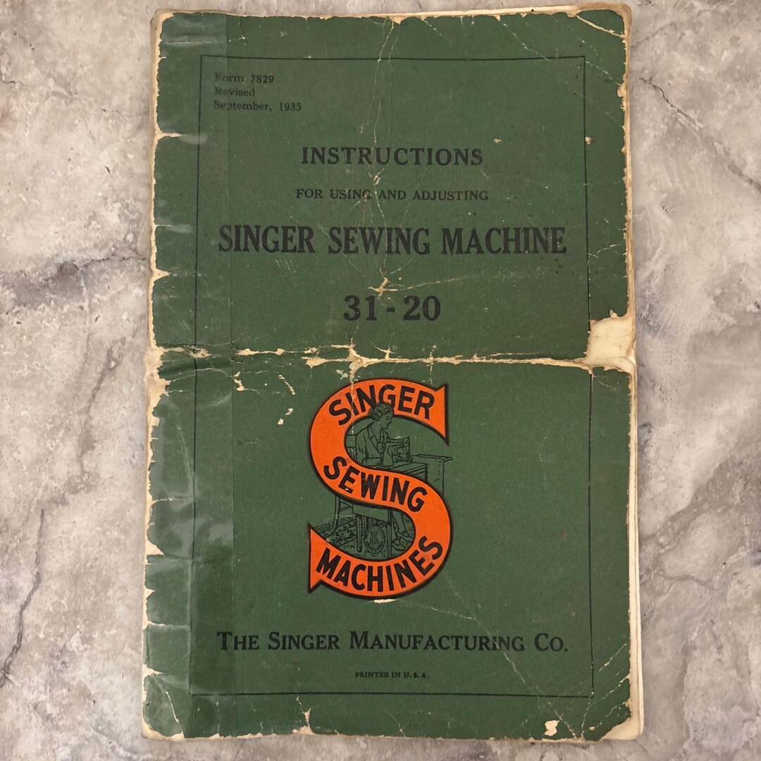 Singer 31-20 Industrial Sewing Machine Instruction Manual – Vintage ...