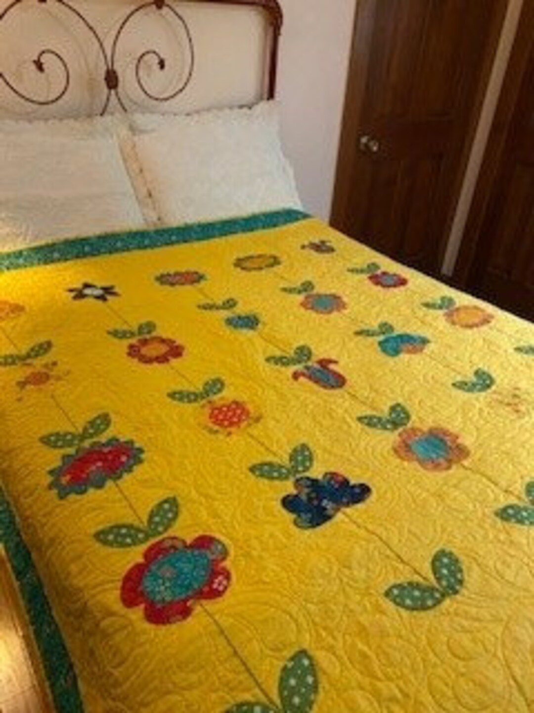 Bed Quilt, Handmade, Home Decor, Bedroom, Bedding, Throw, Blanket, 64 X ...