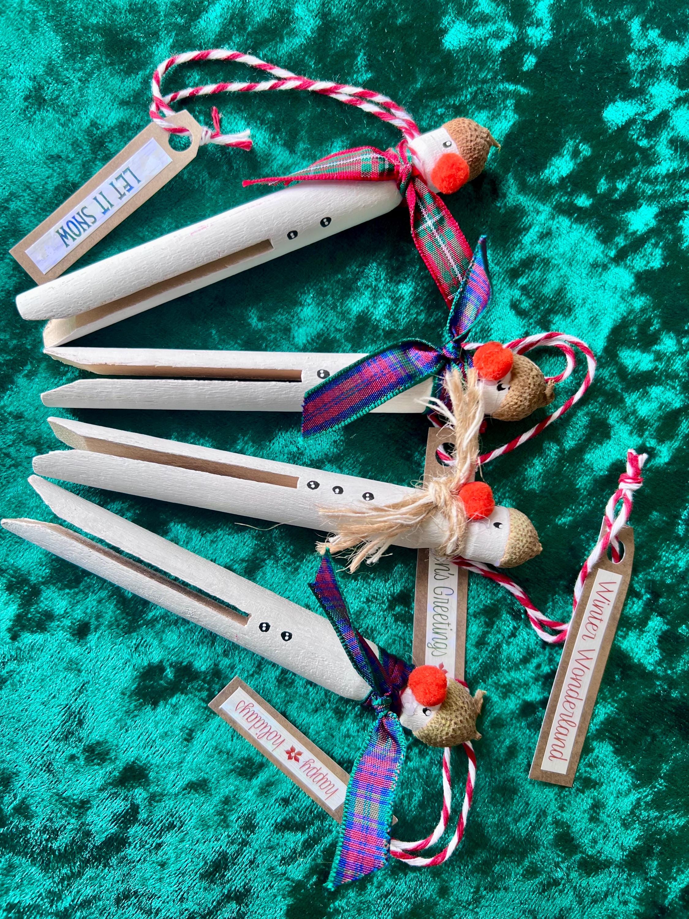 Christmas Hand Crafted Peg Doll Decoration - Etsy UK