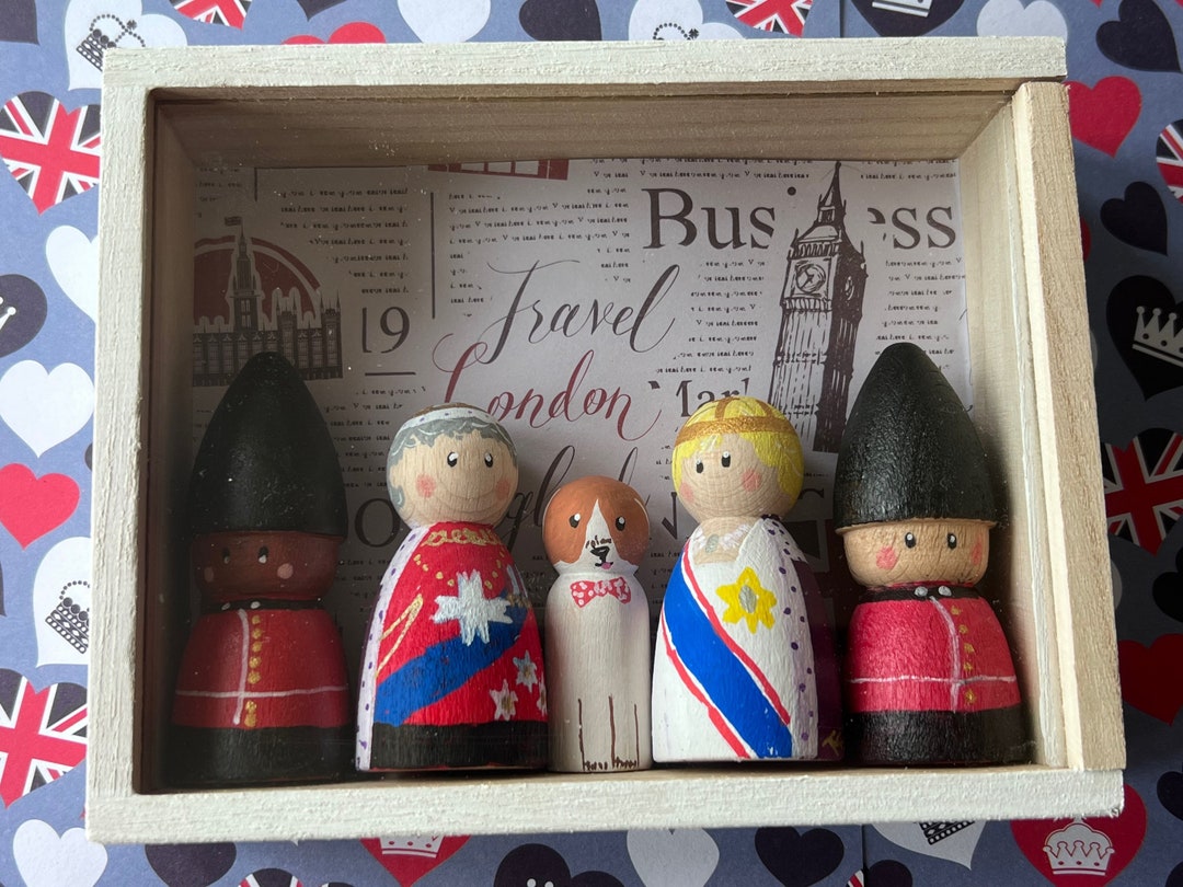 Coronation Peg Dolls Set in Boxed Frame - Etsy