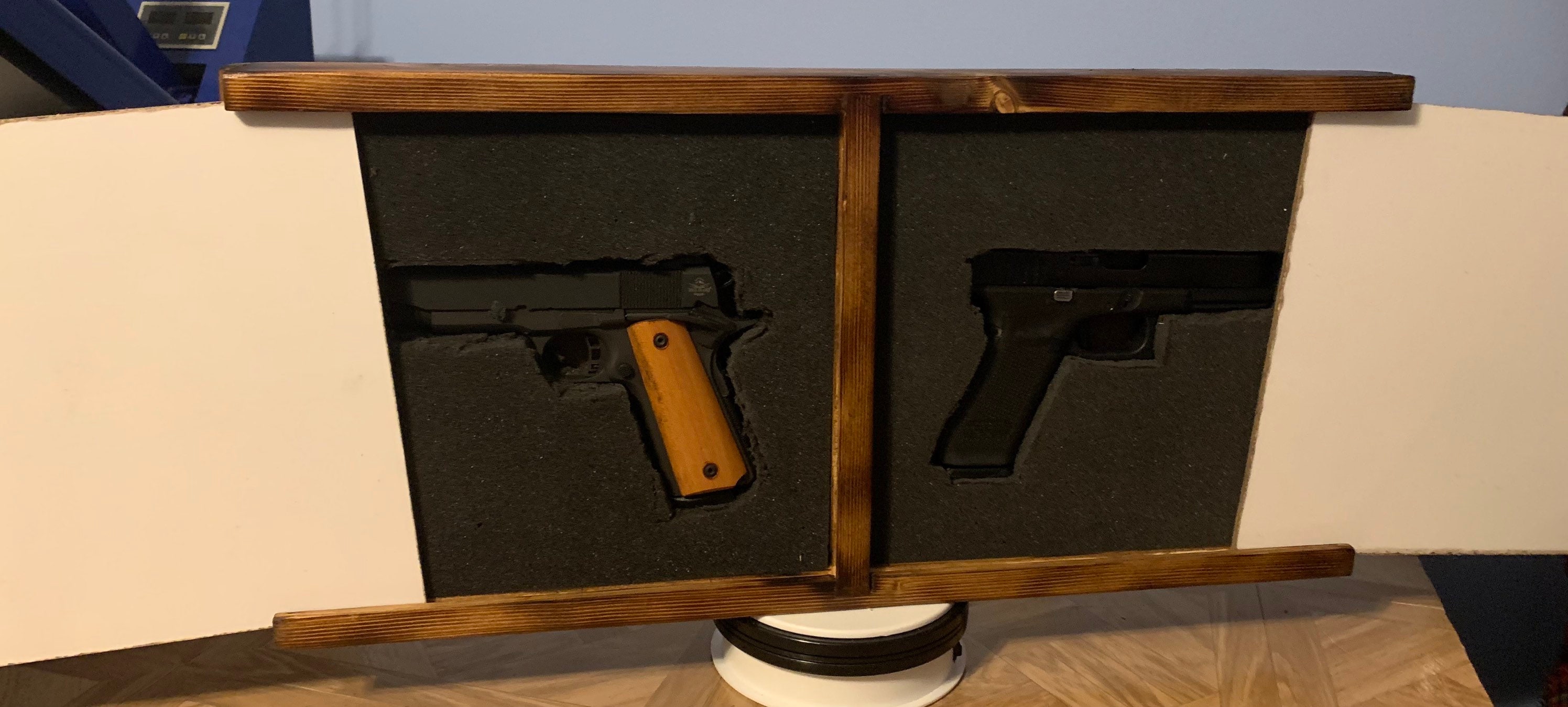 Large Double Image Shadow box with Gun Concealment area with | Etsy
