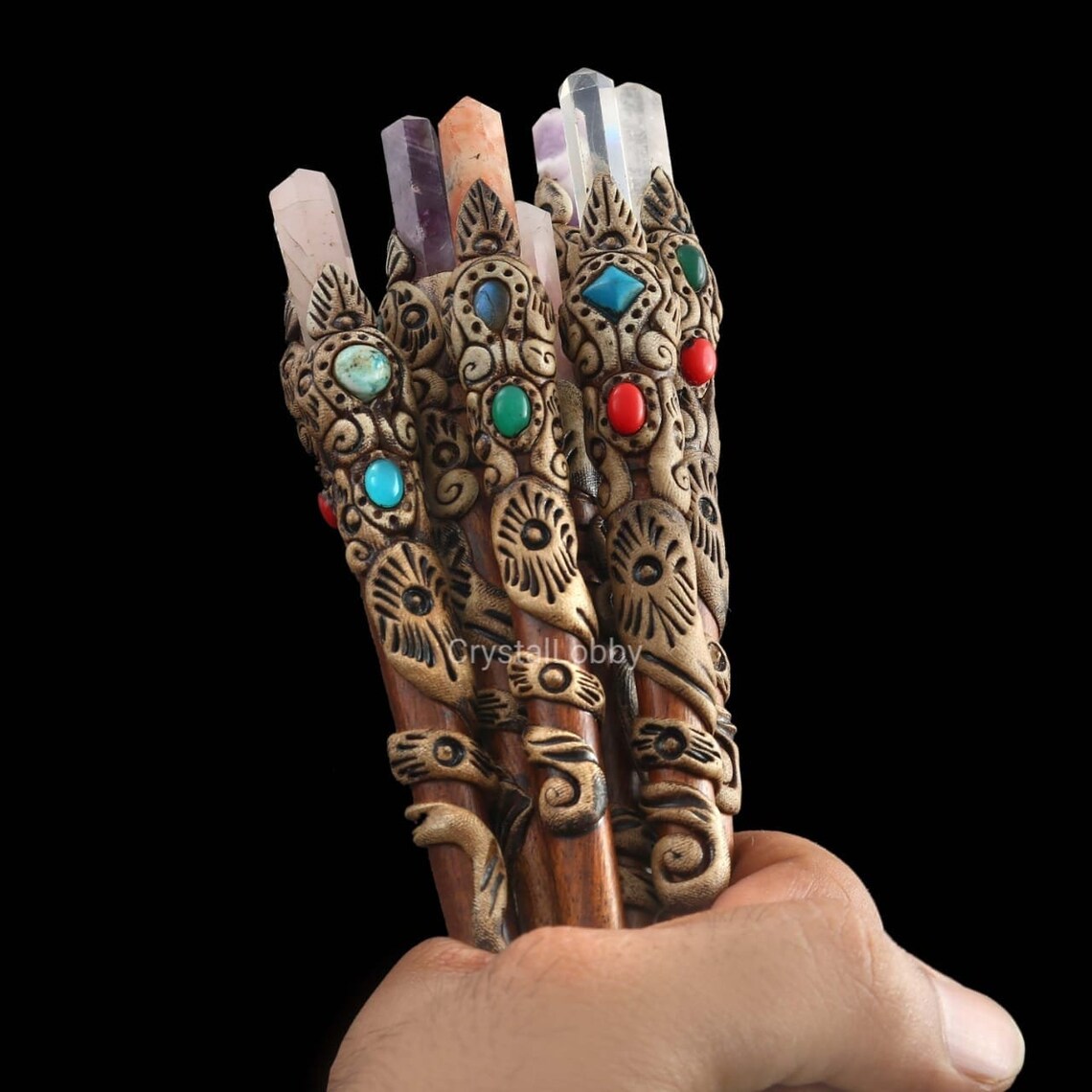 Crystal Pencil Hair Stick, Tower Hair Stick, Polymer Clay Hair Sticks ...