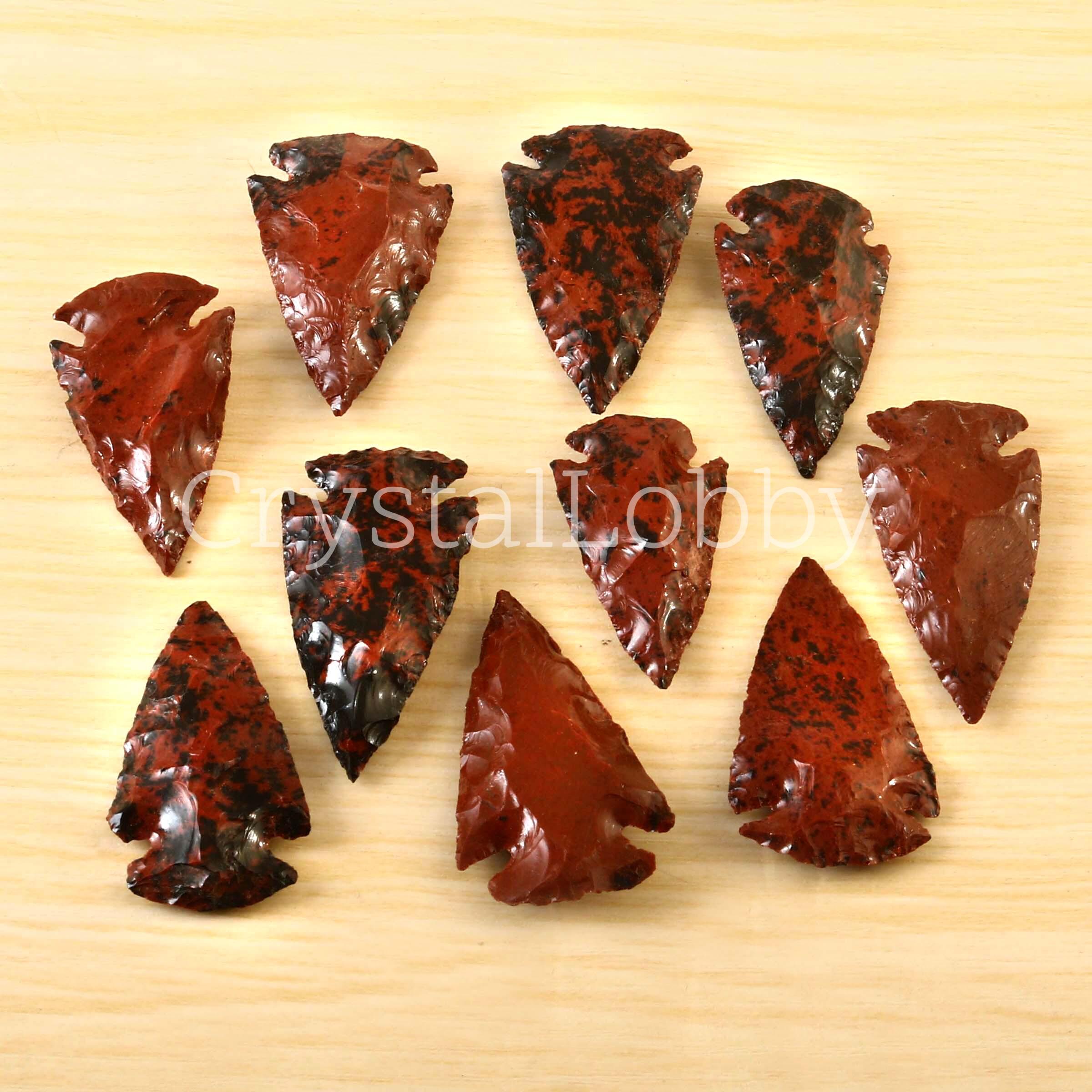 Hand Carved Mahogany Obsidian Arrowhead: Root Chakra Stone - Etsy