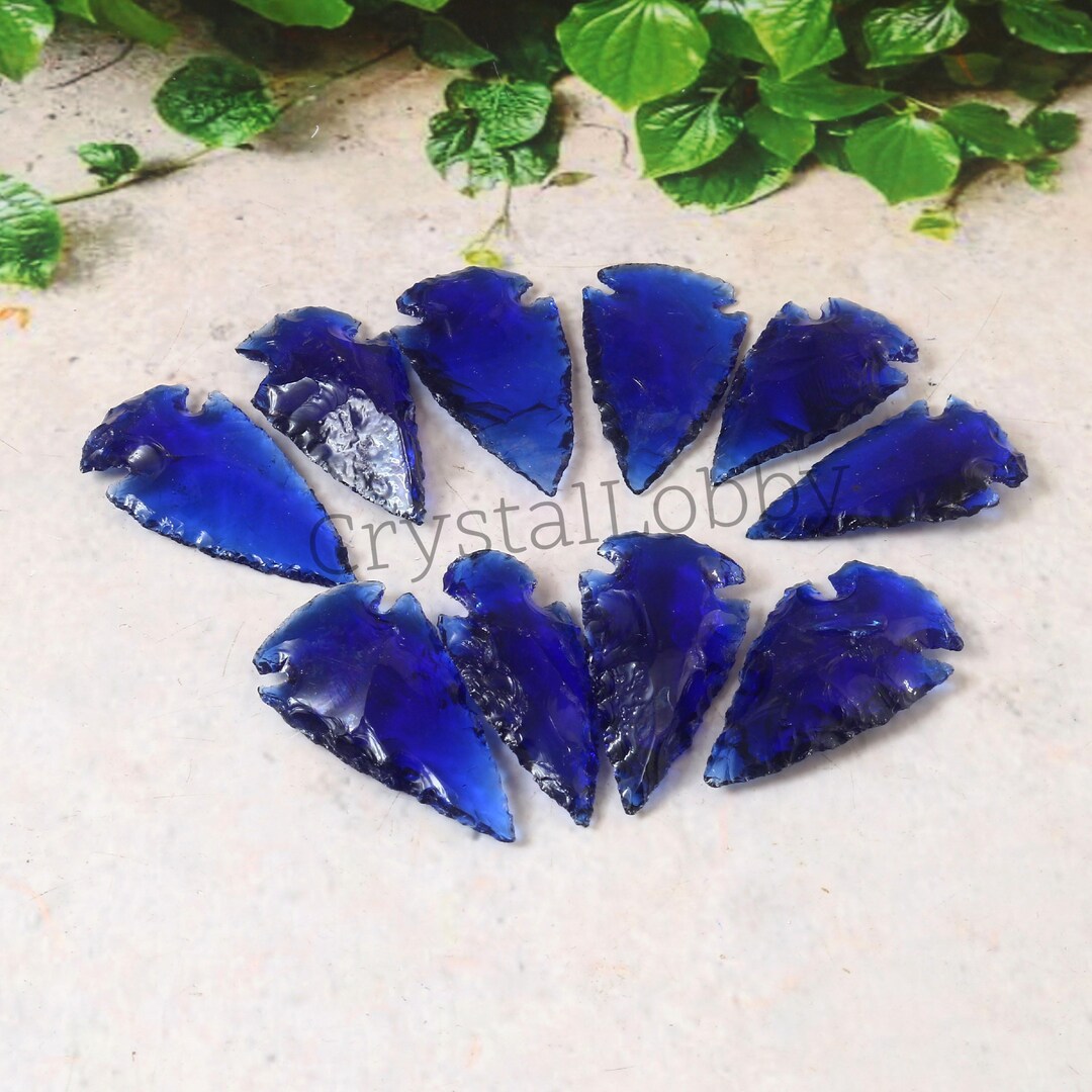 Dark Blue Glass Arrowhead, Jewelry Making Supply, 1.25'' Spearhead - Etsy