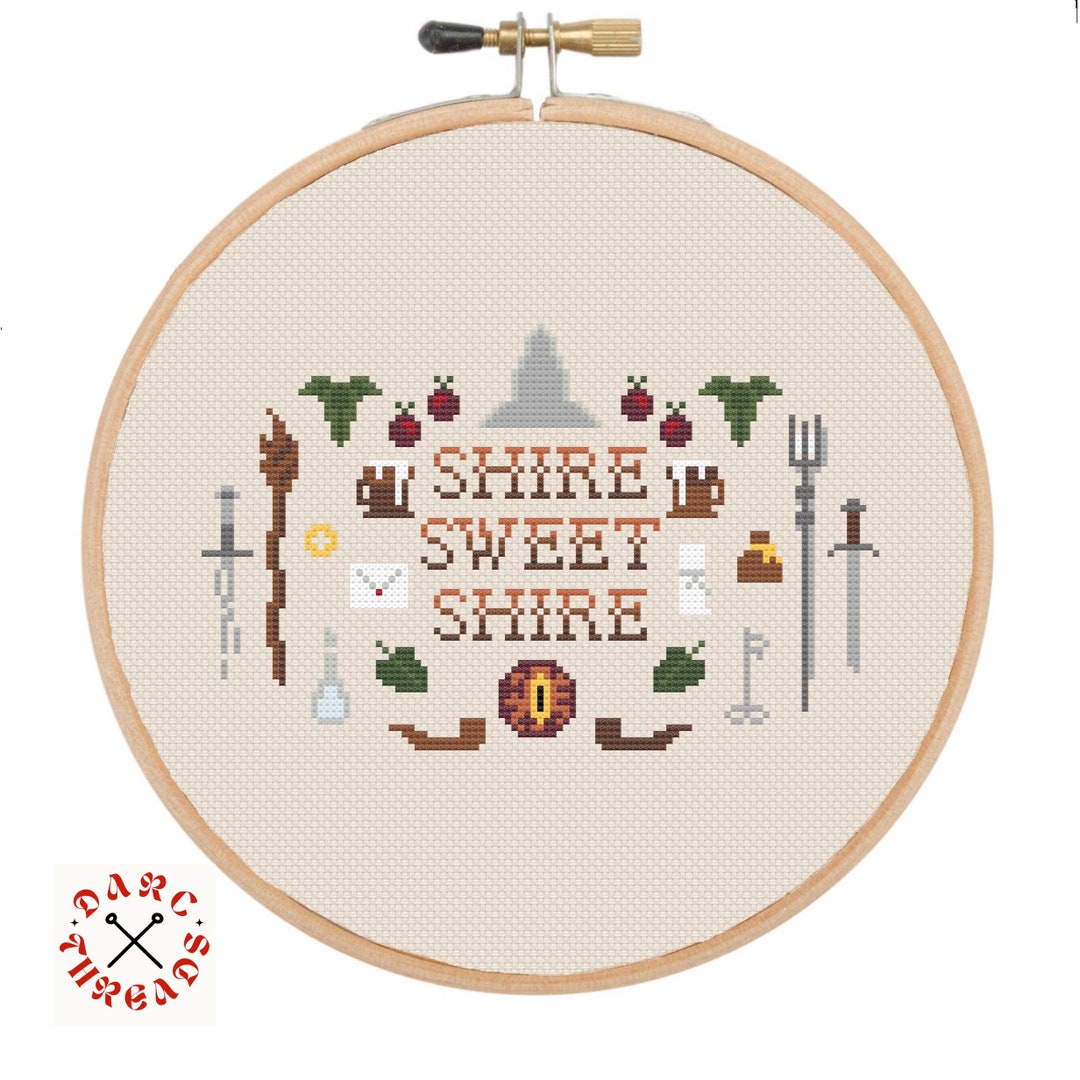 Lotr Shire Sweet Shire Cross Stitch, Pdf Pattern, Printable. - Etsy