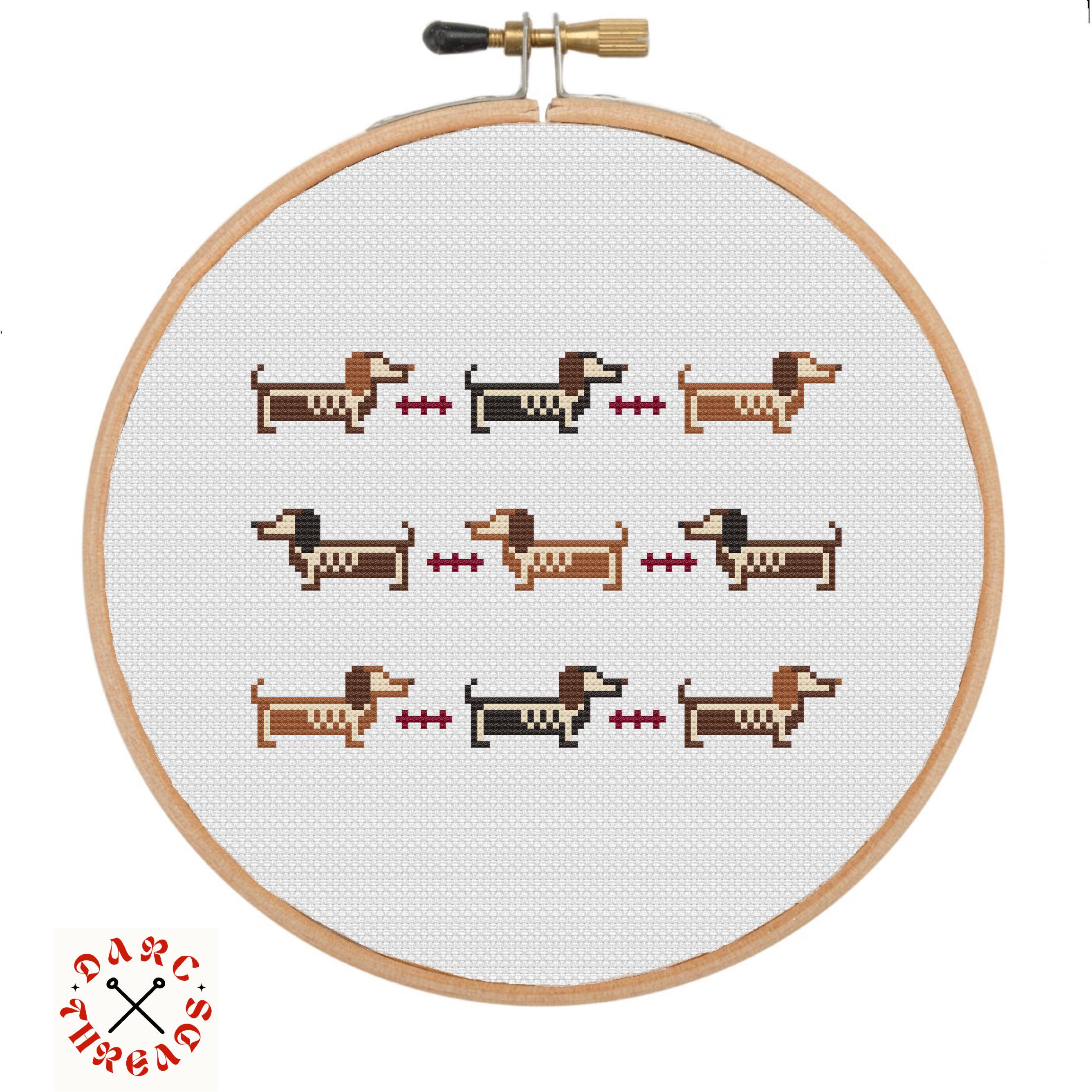 Dachshund Weiner Dog Skeleton, Pdf Printable Cross Stitch Pattern - Etsy
