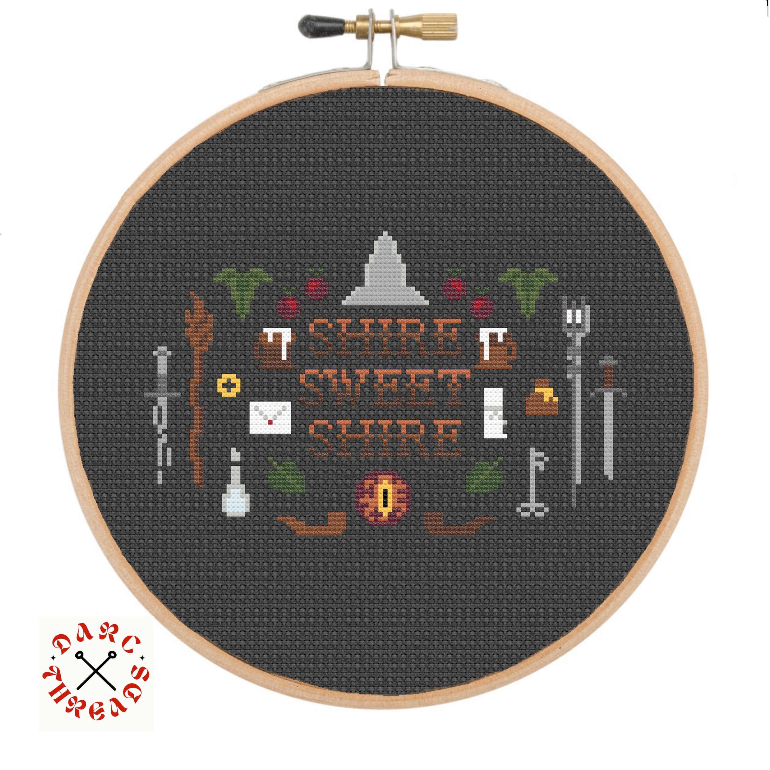 Lotr Shire Sweet Shire Cross Stitch, Pdf Pattern, Printable. - Etsy
