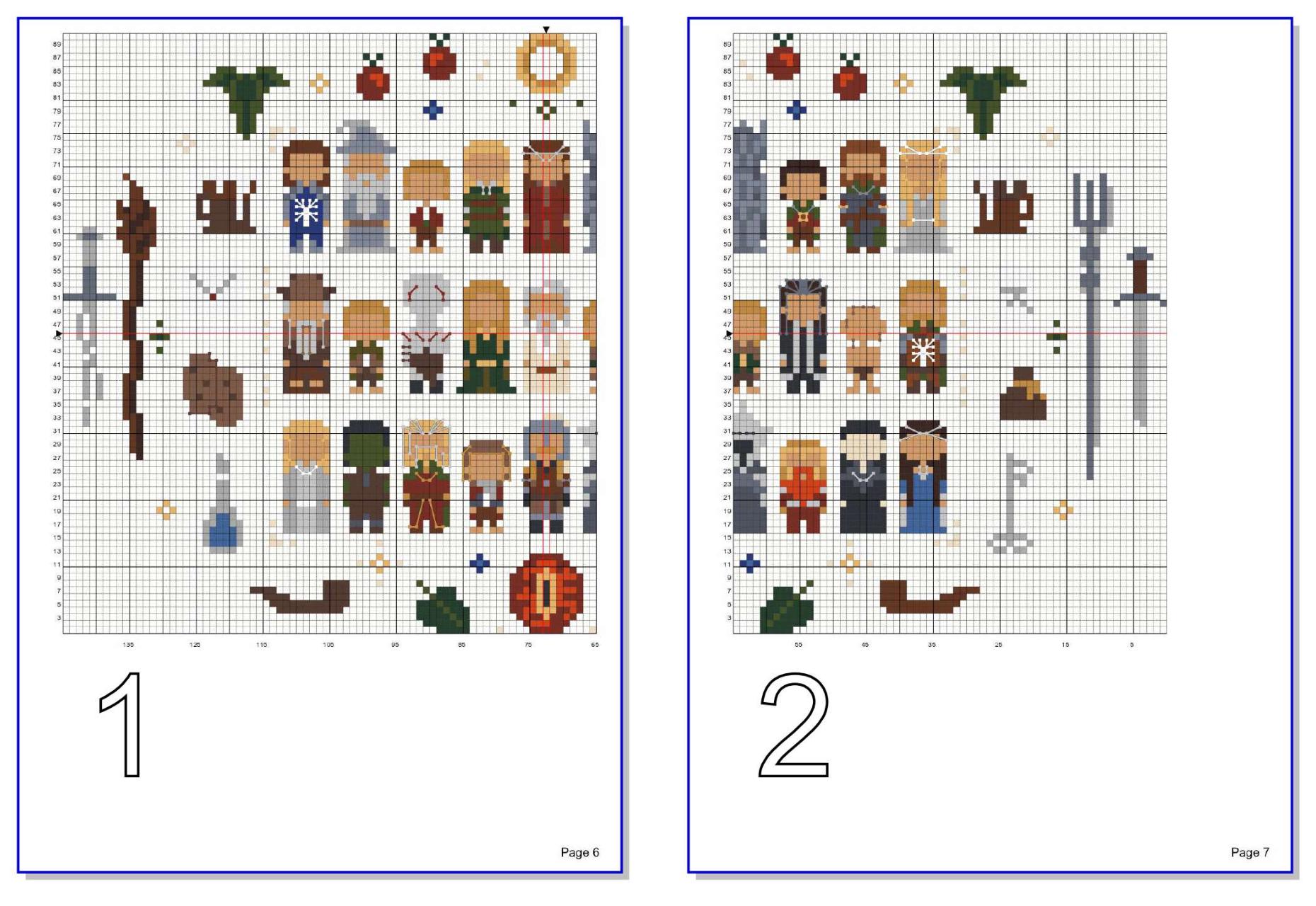 LOTR Characters Cross Stitch, Pdf Pattern, Printable. - Etsy