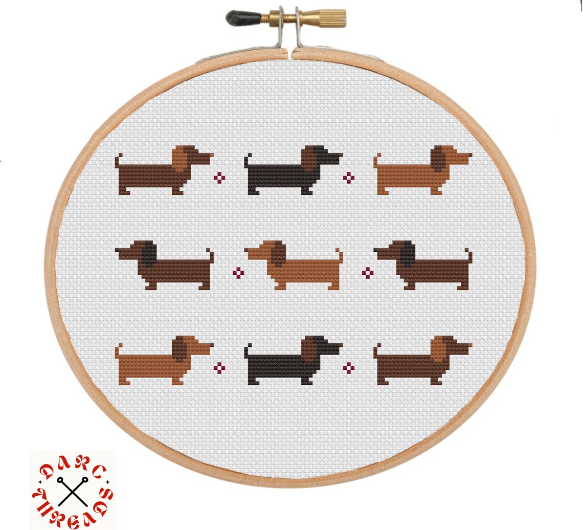 Dachshund Doxie Weiner Dog, Pdf Printable Cross Stitch Pattern - Etsy