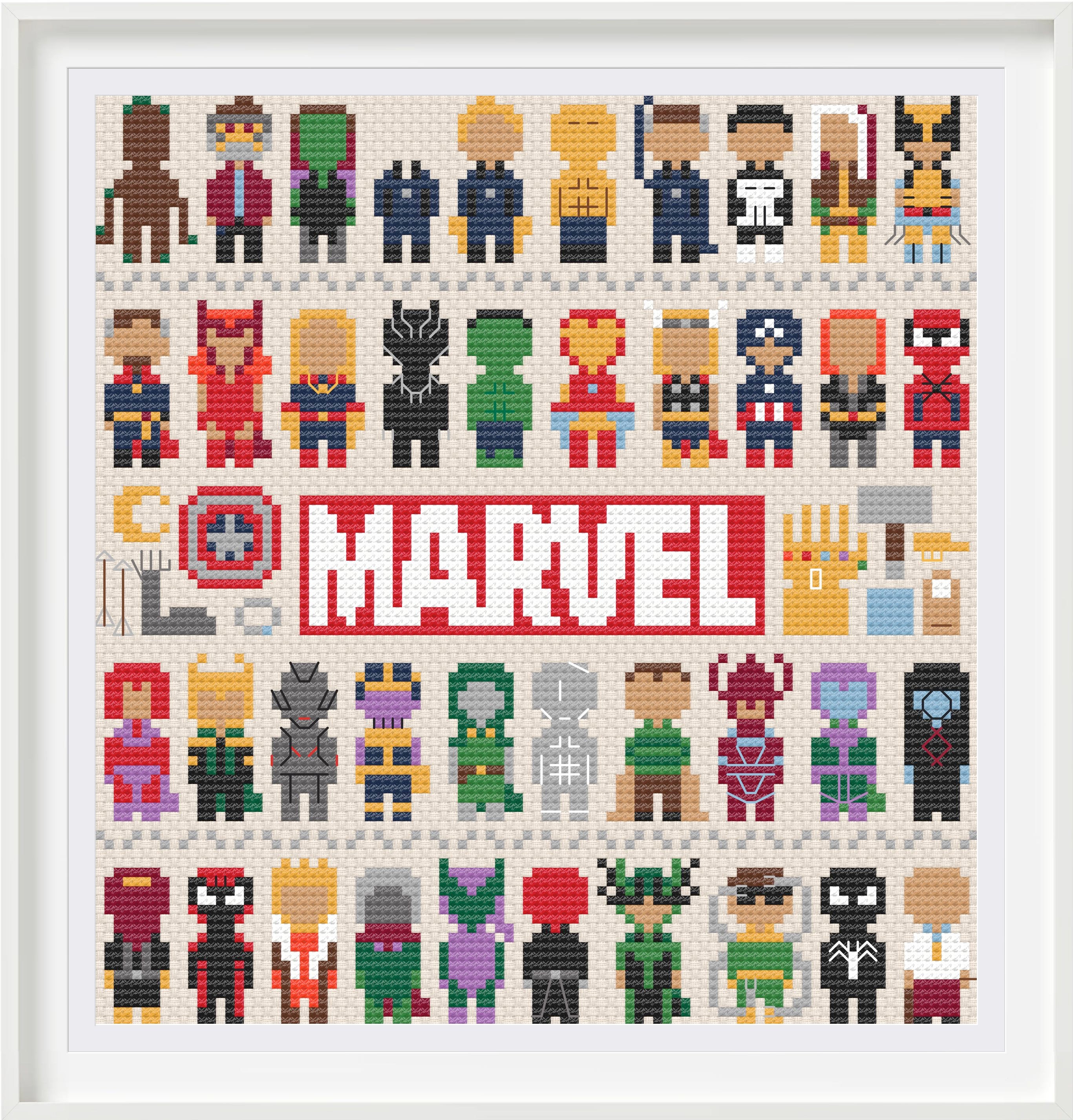 Superhero Characters and Villains, Cross Stitch, Pdf Pattern, Printable ...