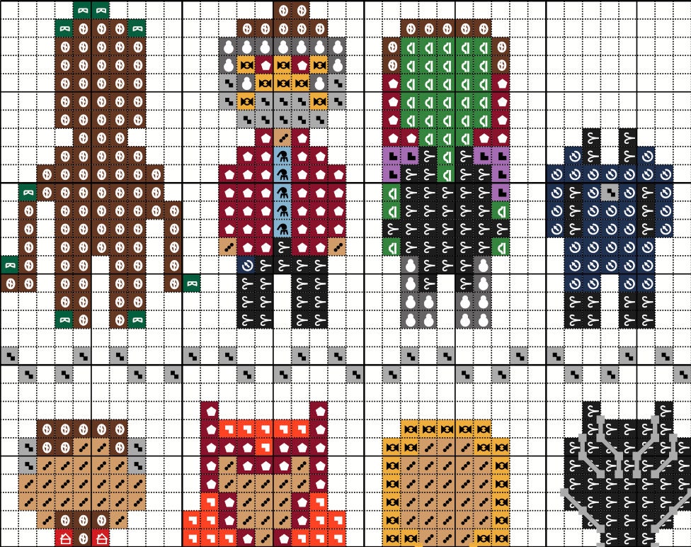 Superhero Characters and Villains, Cross Stitch, Pdf Pattern, Printable ...