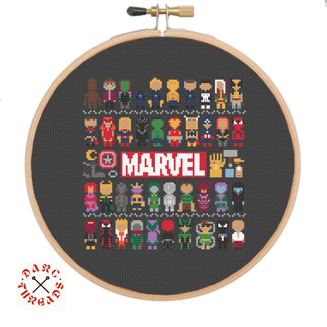 Superhero Characters and Villains, Cross Stitch, Pdf Pattern, Printable ...