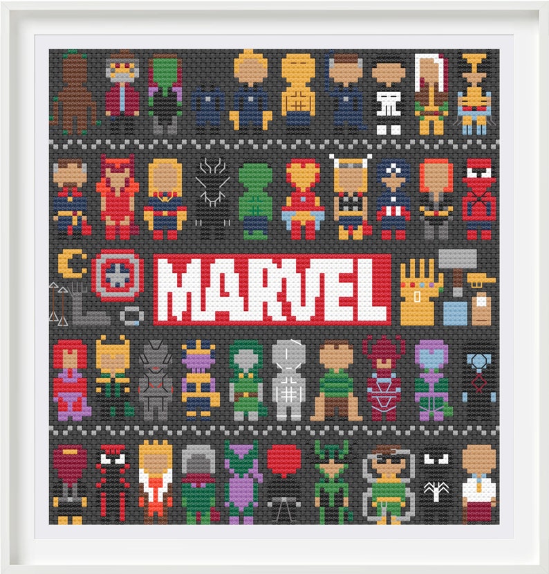 Superhero Characters and Villains, Cross Stitch, Pdf Pattern, Printable ...