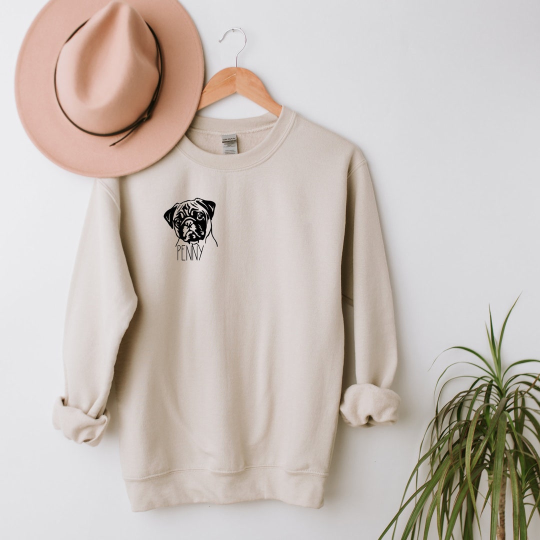 Personalized Dog Sweatshirt | Custom Pug Sweatshirt | Pug Mom Shirt ...